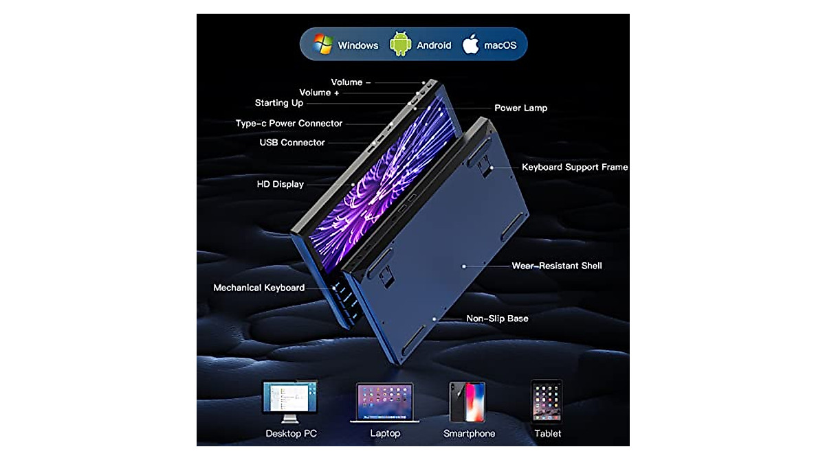 FICIHP K2: 12.6" Touchscreen Mechanical Gaming Keyboard