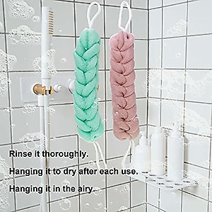 PPHAO - Back Scrubber for Shower - Long Loofah Sponge for Women - Bath Sponge - Loofah Back Scrubber for Shower Exfoliating for Men - 21.5 INCH - Green and Pink Loofah - 2 Pack