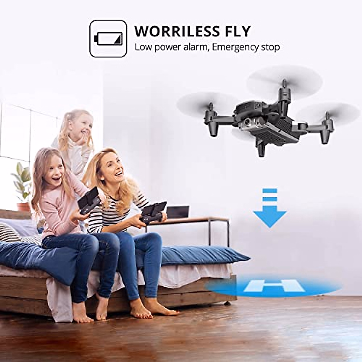 DEERC Kids Drone with 720P HD FPV Camera for Beginner, Remote Control Toys Gifts for Boys Girls, Drones for Kids with Altitude Hold, Headless Mode, One Key Start Speed Adjustment,3D Flips