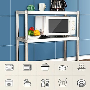 Stainless Steel Workbench Sturdy and Stable Floor Standing Shelves Kitchen Metal Table Commercial Prep Table Multi-Functional Open Shelves(60x40x80cm)