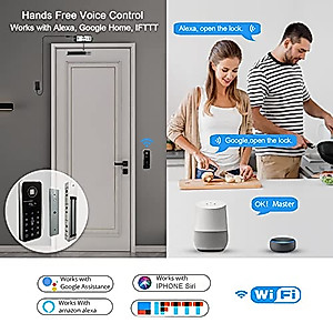 WiFi Access Control 400lb Holding Force Electic Magnetic Door Lock System Kit with Remote and Smartphone app Control, paired with Wireless Fingerprint and Access Kaypad (Electric Magnetic Lock kit)