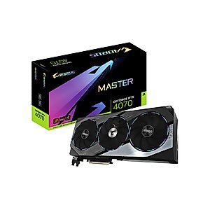 Gigabyte AORUS GeForce RTX 4070 Master 12G Graphics Card, 3X WINDFORCE Fans, 12GB 192-bit GDDR6X, GV-4070AORUS M-12GD Video Card