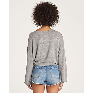 Billabong Women's Crew Neck Sweatshirt, ash Heather, L