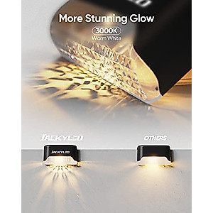 JACKYLED Solar Deck Lights Outdoor 16 Pack, Solar Step Lights Waterproof LED Solar Powered Outdoor Lights for Deck Stair Fence Railing Wall Garden Backyard