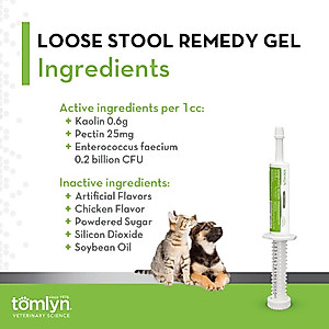 TOMLYN Firm Fast Loose Stool Remedy Gel, Helps Relieve Occasional Diarrhea in Cats and Dogs, 15cc