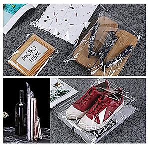 18x24" Clear Cellophane Bags 100pcs Large Self Sealing Cello Bags Self Adhesive Plastic Bags for Packaging Apparel Clothes Toys Gifts Baskets Party Favors School Supplies 14 Sizes to Choose from