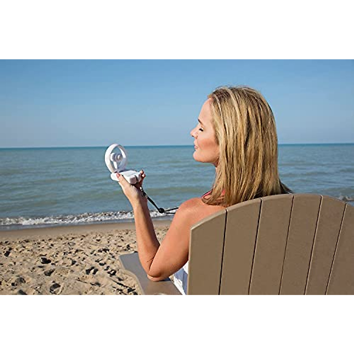 Mini Air cooling fold fan .3 speed control travel mini size hanging on the neck white