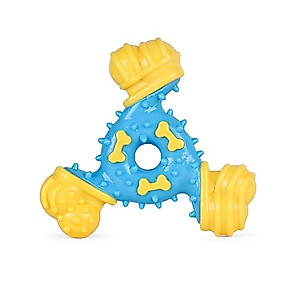 Arm & Hammer for Pets Nubbies TriBone Dog Dental Toy Best Dog Chew Toy for Moderate Chewers Dog Dental Toy Helps Reduce Plaque & Tartar Peanut Butter Flavor Baking Soda (Pack of 1)