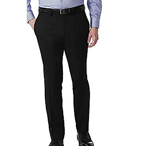 Kenneth Cole REACTION mens Urban Heather Slim Fit Flat Front dress pants, Black, 36W x 30L US
