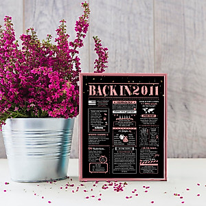 BGTCARDS 13th Birthday Card, 13th Birthday Decorations for Girls, 13th Birthday Gifts for Daughter, Jumbo Birthday Cards for 13 Year Old Granddaughter, Funny Back in 2011 Birthday Card, Rose Gold