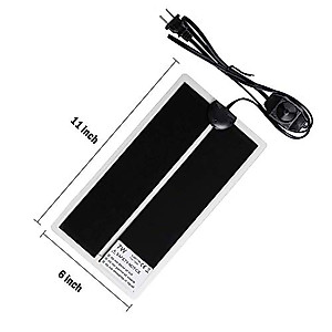 KABASI 2PCS Reptile Heating Mat, 7W 11 x 5.9in Waterproof Reptile Heat Pad Under Tank Terrarium with Temperature Control, Safety Adjustable Reptile Heat Mat for Turtle, Tortoise, Snakes, Lizard, Gecko