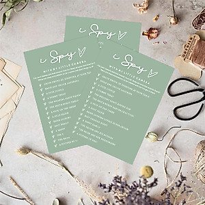 Green Theme Bridal Shower Games 25 Guests, i Spy with My Little Camera Bridal Games, Wedding Advice Cards, Wedding Games for Reception, Bride Groom Wedding Bachelorette Engagement Party Supplies-D02
