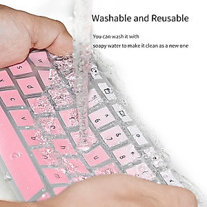 Keyboard Cover for 2023 Dell Inspiron 16 5620 5625 5630 5635 7620 7630 7635 / Inspiron 14 5430 5410 5415 5418 5420 5425 7415 7420 7425 7430 7435 / Dell Inspiron 13 5310 5320 -Ombre Pink