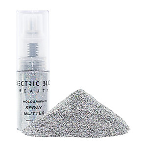 Holographic Silver - Shiny Glitter Spray, Body Glitter Spray, Hair Glitter Spray, Glitter Spray for Hair & Body Face Glitter, Eye Glitter, Body Glitter Rave Glitter Festival Accessories