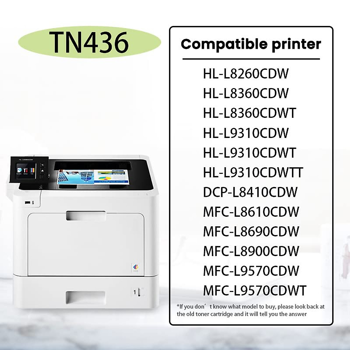 TN-436BK TN436 Toner Cartridge (Black, 1-Pack) Extra High Yield Compatible TN-436BK Toner LVEL Replacement for Brother MFC-L8690CDW MFC-L8900CDW MFC-L9570CDWT MFC-L9570CDW Printer