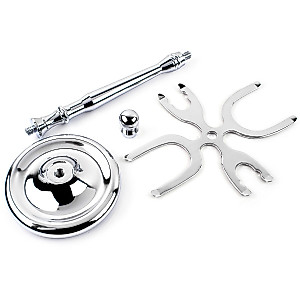 QSHAVE Deluxe 4 Prong Chrome Razor and Brush Stand, Prolong The Life of Your Shaving Brush