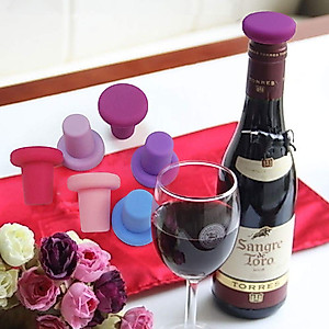 6-Pcs Silicone Wine Stoppers ,Beer Caps Stoppers Bottle Sealer, Reusable Unbreakable Replacement Keep Fresh Tools for Wine Bottles (Model-2)