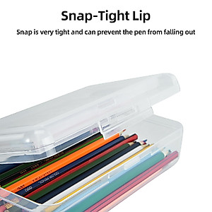 4 Pcs Plastic Pencil Boxes Large Capacity Multi Purpose Pencil Cases with Snap Closure Lids, Office Supplies Storage Organizer Box for Brush Painting Crayon Makeup Supplies (1249-4)