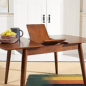 SAFAVIEH Home Collection Varda Walnut Manual Extension Dining Room Table