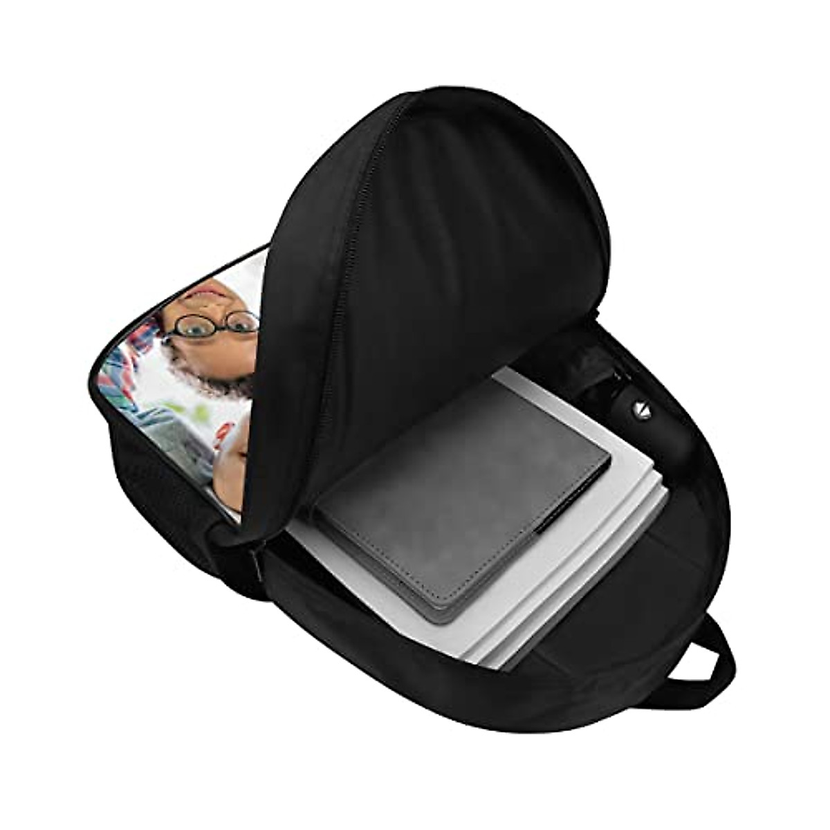 MANTOU Custom Backpack Personalized Photo Logo Name Travel Knapsack Customized Dayback School Bag Gift for Boys Girls 10.2''x4''x13''(LxWxH)