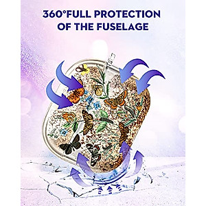 Kokaaee for Airpods 3rd Generation Case Women Cute Funda Cover Kawaii Aesthetic Girls Estuche Protector Keychain Girly Liquid Glitter Bling Sparkly Butterfly Design for Apple Air Pod Gen 3 Cases