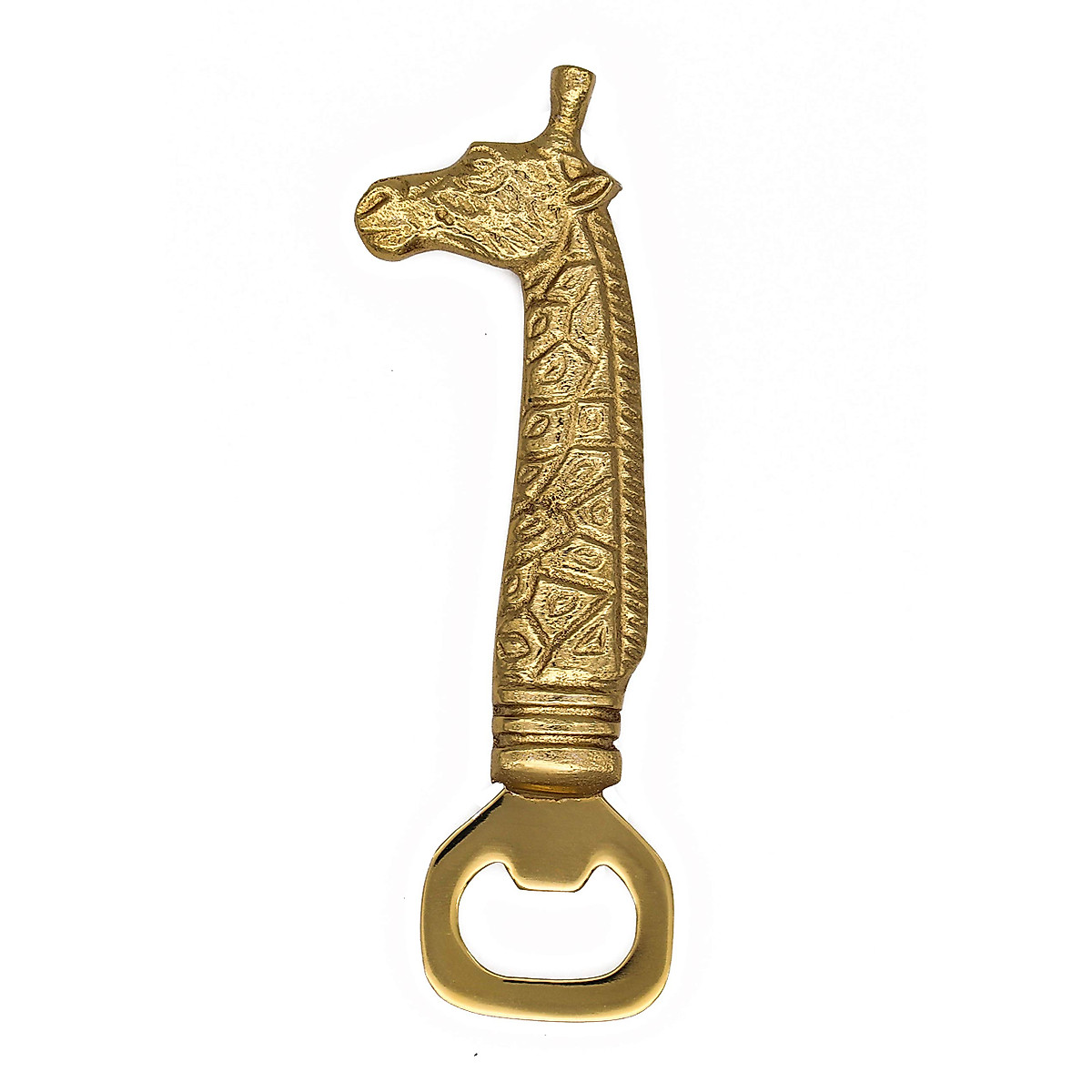 Alchemade Brass Giraffe Bottle Opener - Unique Shaped Metal Opener For Beer Or Any Sealed Bottle In A Modern, Contemporary And Mid-century Style - Perfect For Home, Bars Or Restaurants