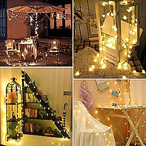 LCHUANG Battery Operated String Lights 66FT 200LEDs - Each 33FT 100LEDs 8 Mode Waterproof Christmas Fairy Lights Indoor Outdoor Hanging Globe Decorative Lights for Home Party Patio Garden Wedding