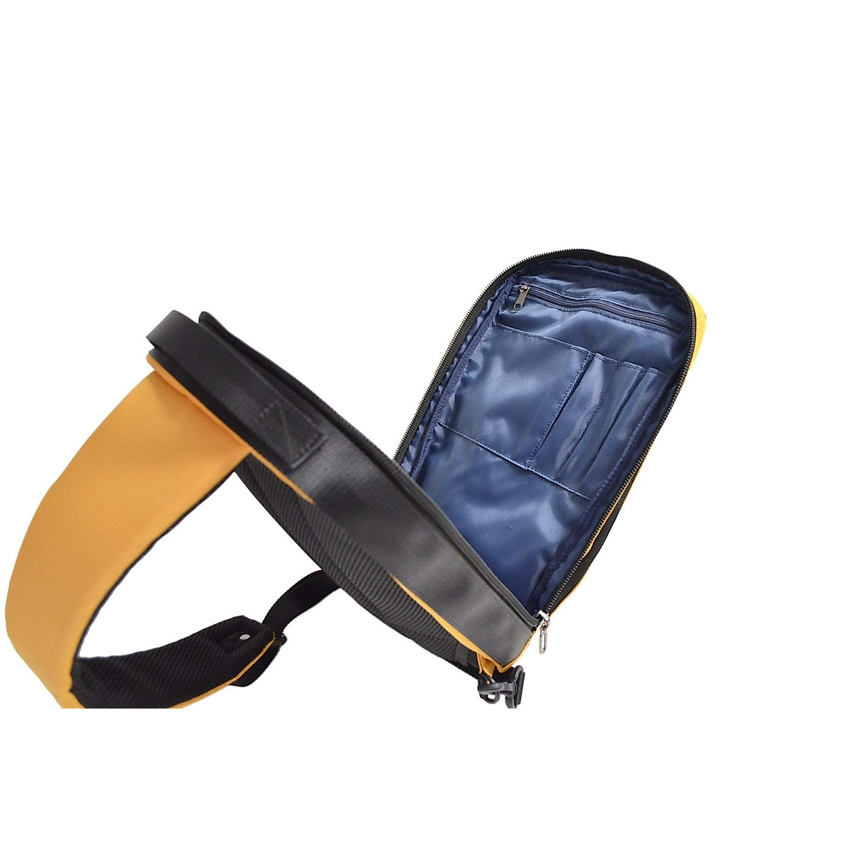 Apex Sling Bag for Men and Women, XL Sling Backpack Laptop Shoulder Bag Cross Body with 13" Laptop Sleeve, Modern Minimal Adjustable - Black