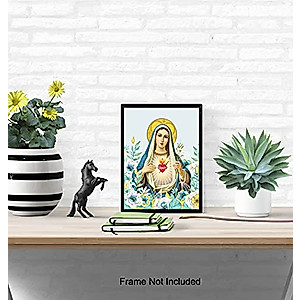 Virgin Mary Picture - Catholic Wall Decor - Mary Mother of God - Holy Mother - Christian Gifts - Religious Wall Art - Mary Mother of Jesus - Our Lady of Guadalupe - Blessed Mother - God Wall Decor