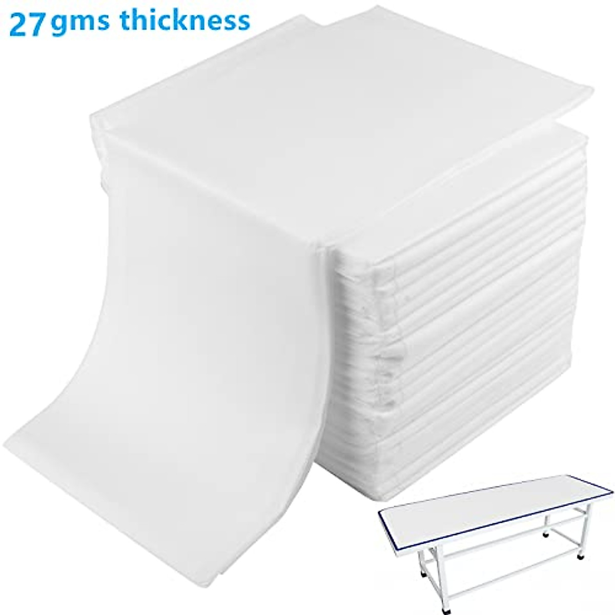 DEAYOU 40 PCS Disposable Spa Bed Sheets, Waterproof Massage Table Sheet Protector, Non Woven Fabric Bed Cover for Massage Therapy, Beauty Salon, Tattoo, Hotels, Esthetician, 31" x 67", Oil-Proof