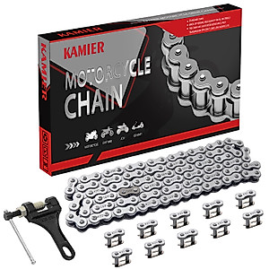 KAMIER 420 Drive Chain 102 Link with Chain Breaker for CRF50 XR50 KLX110 PW80 TTR90 RM60 50cc 70cc 90cc 110cc 125cc TaoTao Coolster Kayo SSR Chinese Pit Dirt Bike 4 Wheeler ATV Go Kart Mini Bike Parts
