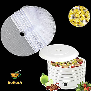 10pcs Round Silicone Dehydrator Sheets,13in Non-stick Fruit Dehydrator Mats,Reusable Steamer Mat Mesh Sheet for Fruit Dryer (10, 13x13inch)