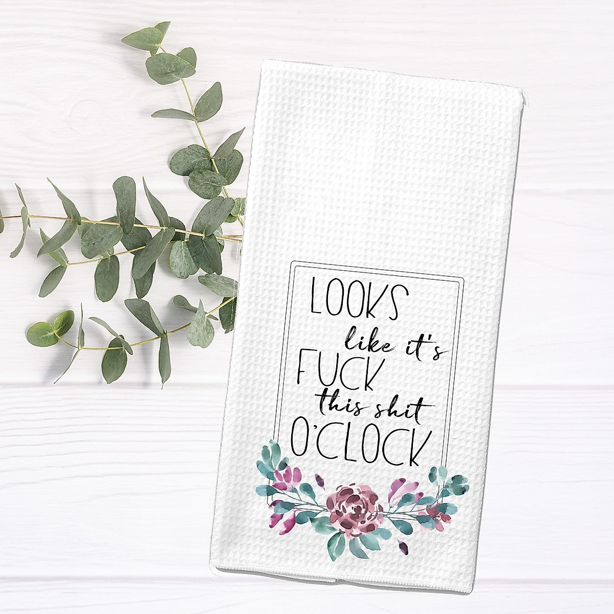 Looks like it's F*ck the Sh*t O'clock, Funny Kitchen Tea Bar Towel Gift for Women Microfiber