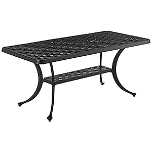 Crosley Furniture Sedona Solid-Cast Aluminum Outdoor Cocktail Table, Black