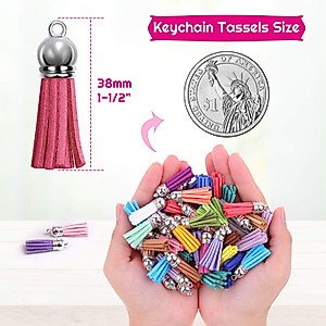 Cridoz 300pcs Tassels for Jewelry Making, Keychain Charms Bulk for Crafts, Resin Keychains, Acrylic Blanks, Bangles Bracelets, Earrings and Jewelry Making