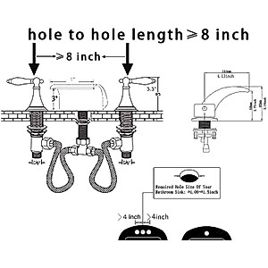 Cfeoerf LED Bathroom Faucets for Sink 3 Hole Bathroom Sink Faucet 2 Handle Bathroom Sink Faucets Waterfall Widespread Faucet with 2 Handle Chrome Bath Taps