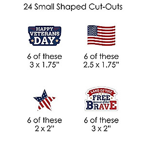 Big Dot of Happiness Happy Veterans Day - Patriotic DIY Decorations - Clothespin Garland Banner - 44 Pieces