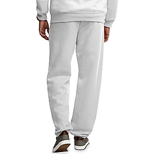 Fruit Of The Loom Mens Eversoft Fleece Elastic Bottom With Pockets, Relaxed Fit, Moisture Wicking, Breathable Sweatpants, White, Large US