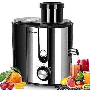HERRCHEF Juicer, 600W Juicer Machines with 3'' Big Mouth for Vegetable and Fruit, Stainless Steel Centrifugal Juice Extractor Easy to Clean, BPA-Free, Anti-drip