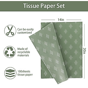 Whaline 90Pcs Boho Tissue Paper Triangle Dot Stripes Gift Wrapping Paper Pink Green Packaging Paper DIY Art Craft Paper for Farmhouse Home Birthday Baby Shower Party Gift Decor, 14 x 20 Inch