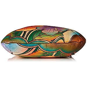 Anna Anuschka Slim Crossbody Bag | Genuine Leather | Antique Hibiscus