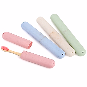 Hedume 28 Pack Travel Toothbrush Case, Portable Dust-Proof Breathable Toothbrush Holder for Travel, Business, Home, Camping, School (4 Colors)