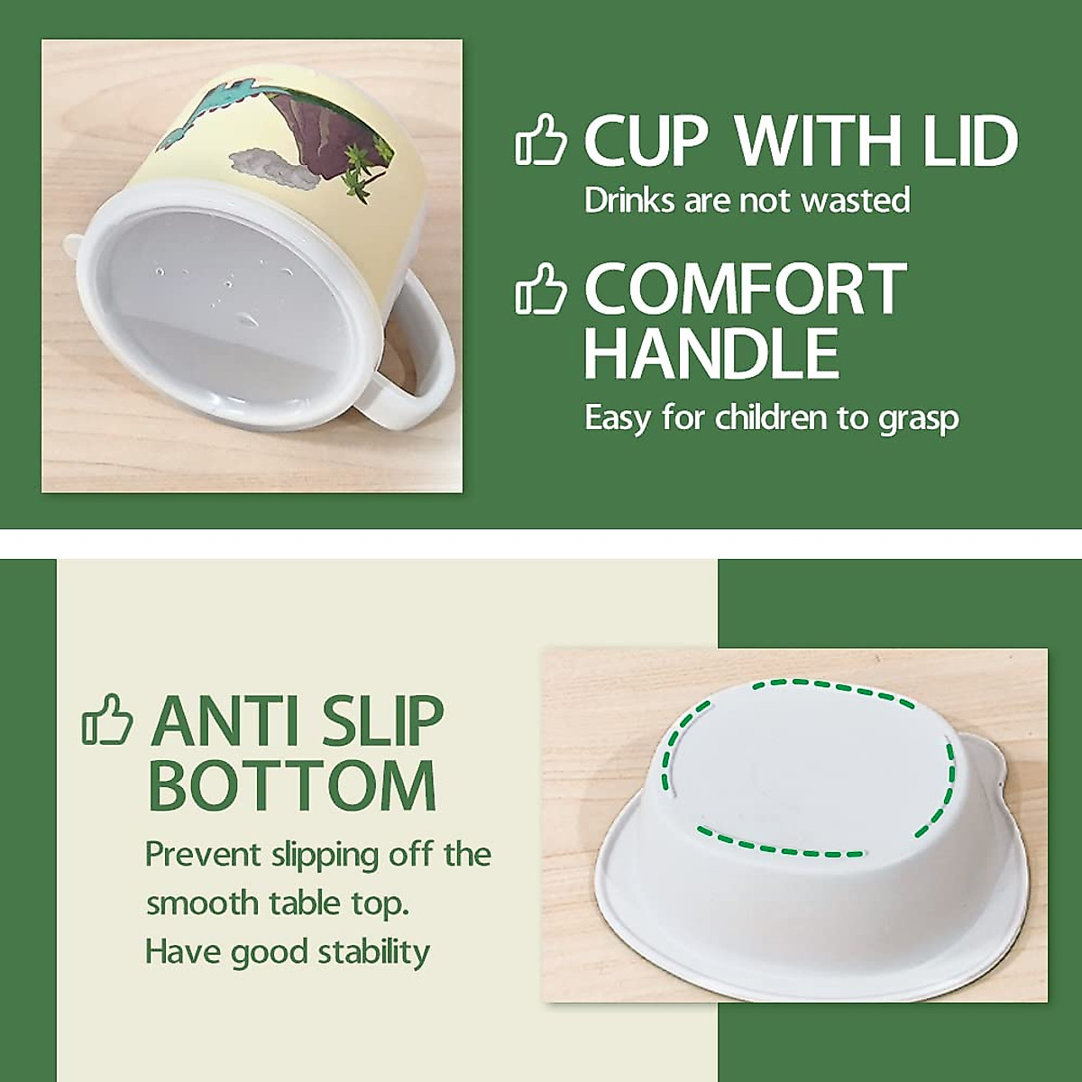 Dinosaur Bamboo Plate Kids Dinnerware Set Toddler Dishes Dinnerware Set Dino Plate Feeding Divided Plates Baby Dish Tableware with Bib