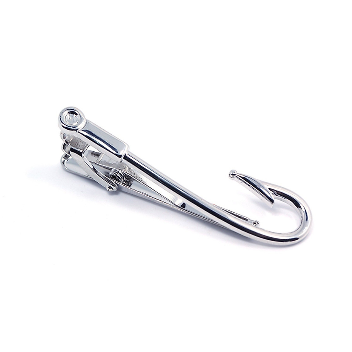 ZUNON Fishing Hooks Tie Clips Bar Tacks Mens Silver Golden Tone Leisure Fishermen Sportsmen Fathers Dad Husband Activities