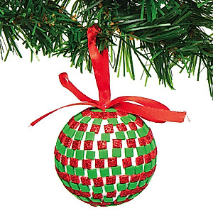 Baker Ross AX529 Mosaic Christmas Ornament Kits - Pack of 4, Christmas Tree Decorations for Kids Arts and Crafts Activities