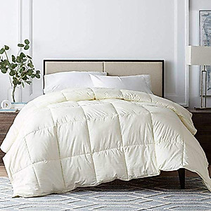 Bed in Bag 500 Series Egyptian Cotton 7 Piece 600 GSM Comforter Set ( Comforter + Flat Sheet + Fitted Sheet 20" + 4 Pillow Cases ) Quilted Bedding Set Queen Ivory