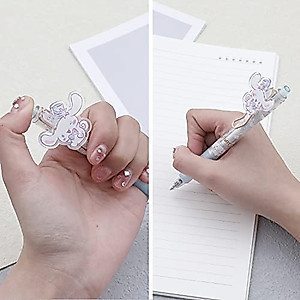 G-Ahora 6pcs Cartoon Kitty Ballpoint Pens Kawaii Kitty Cat Gel Pens Black Ink 0.5mm School Supplies(Gel-slo A)