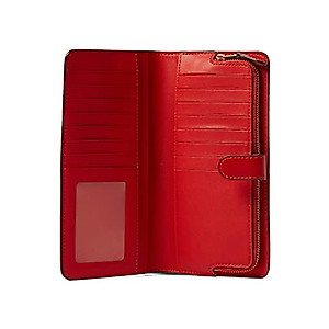 COACH Smooth Leather Skinny Wallet Sport Red One Size
