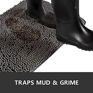 Soft Chenille Super Absorbent Indoor Doormat, 36''x24'', Traps Mud and Moisture, for Muddy Shoes & Pets Paws, Durable Non-slip Backing, Machine Washable, Pet Rug Door Mat for Entry, Back Door