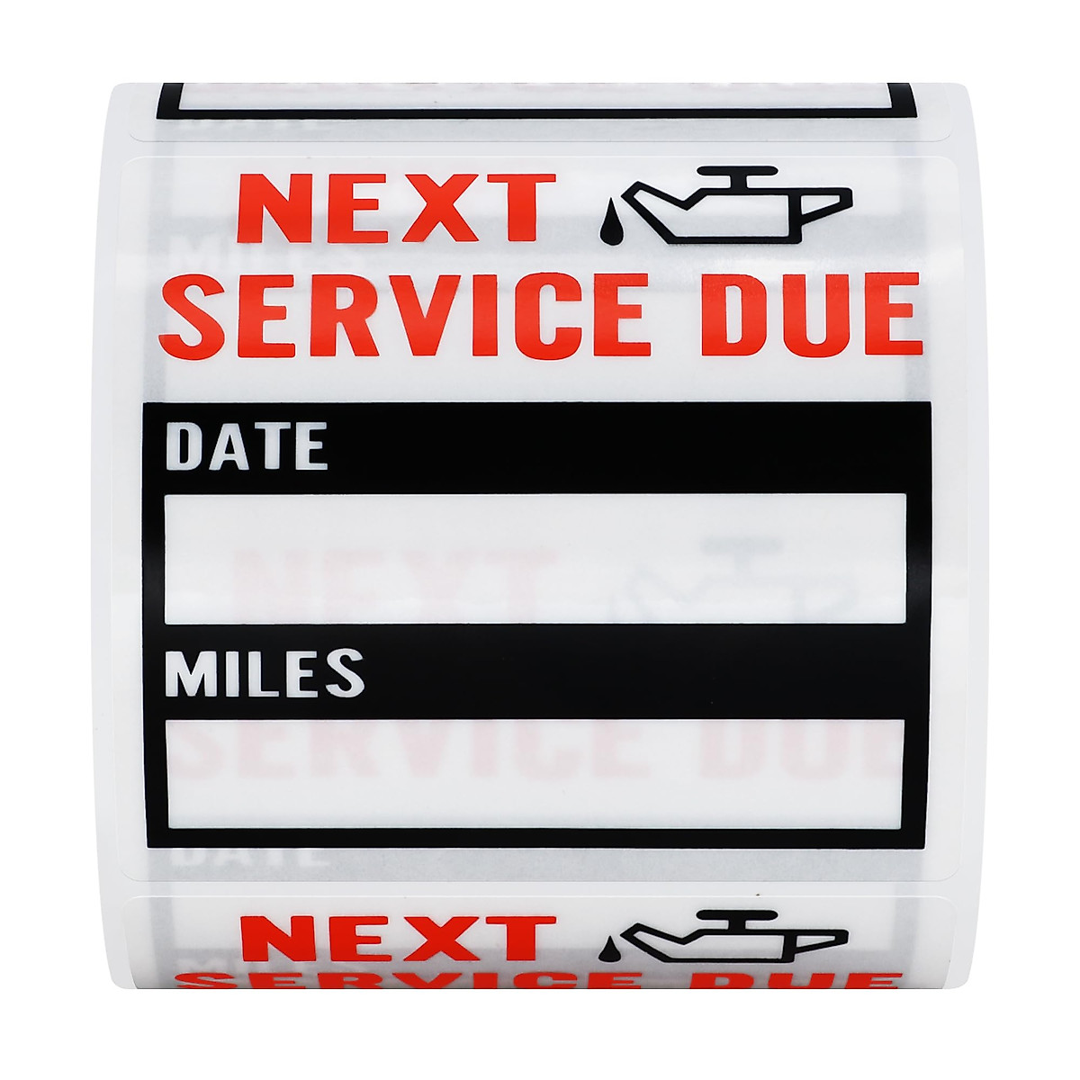 Hybsk Transparent Oil Change/Service Reminder Stickers 2"x2" Premium Quality 200pcs Clear PET Oil Change Stickers (Black)